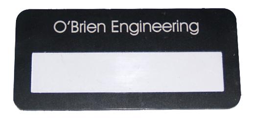 Name Badge - 74mm x 35mm - O'Brien Engineering Pty Ltd